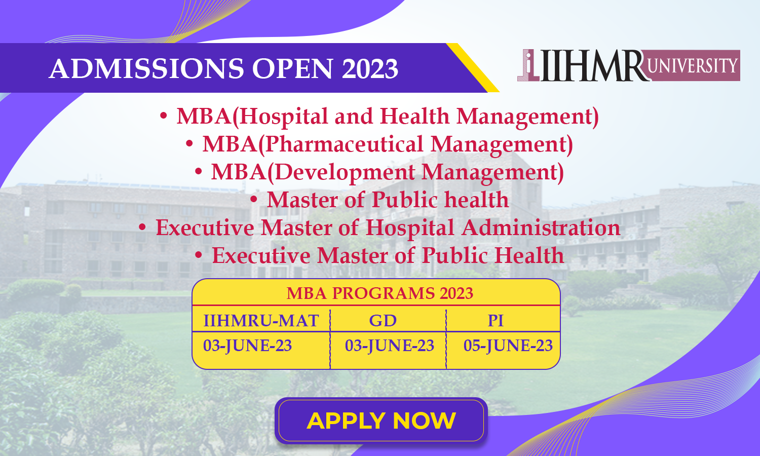 Top | Ranked Health Care Management University – IIHMR University